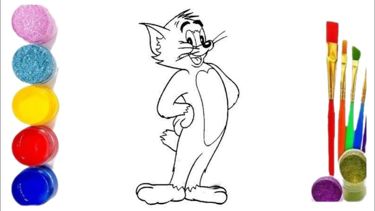 How to draw Tom easy way| Tom and Jerry drawing and colouring for kids ...