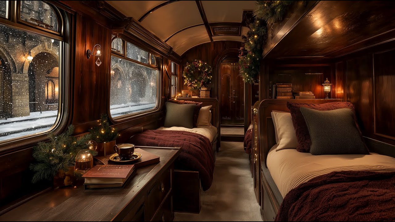 Christmas Train Sleep Sounds 🚂 ️ 12H Cozy Sleeper Cabin Ambience (2H ...