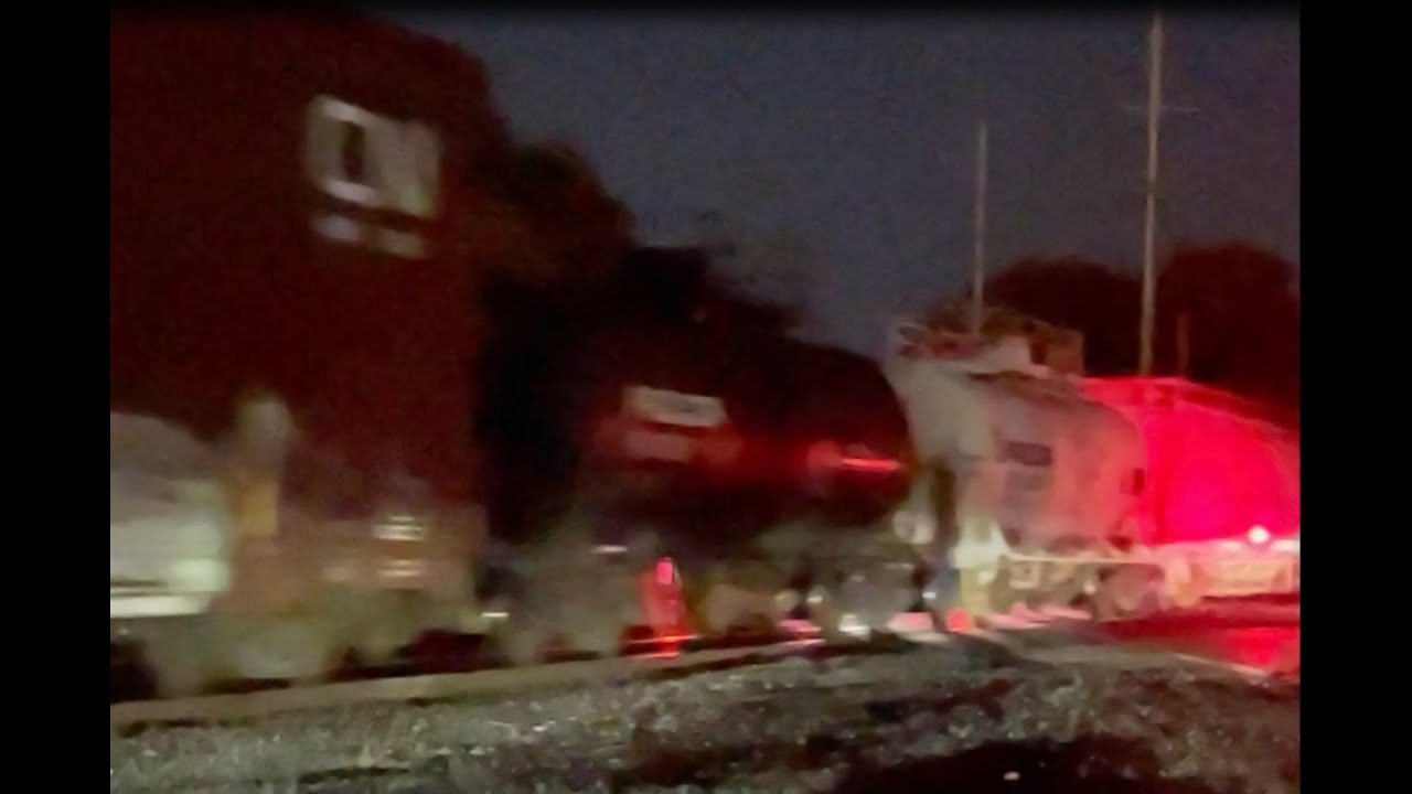 Canadian National Train Runs Past the Gratiot Valley Clubhouse at Night ...