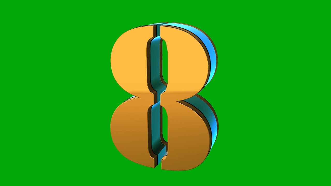 3D 8 Number Green Screen | free background - YouTube
