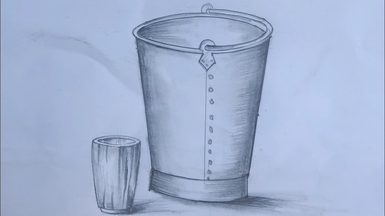 बाल्टी और गिलास का चित्र।। Balti और गिलास।। (how to make a balti and ...