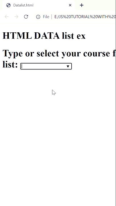 html5 DataList - YouTube
