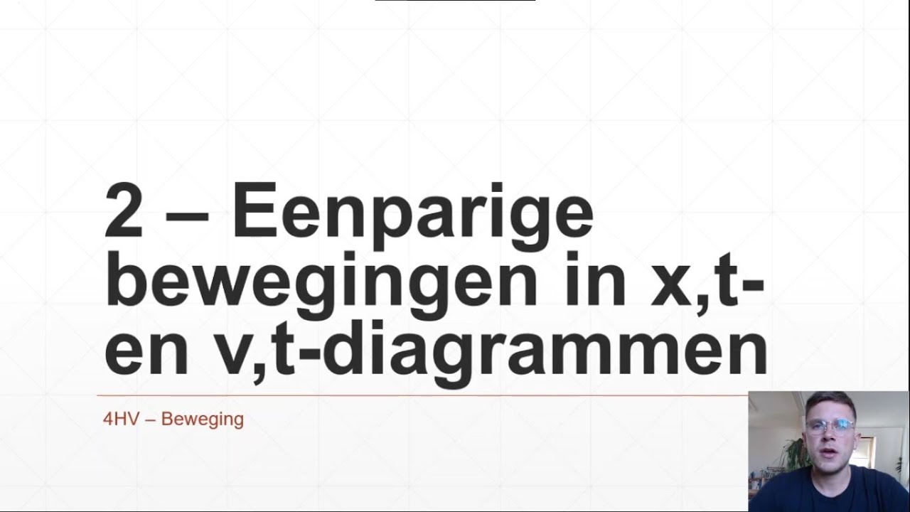 4HV - Beweging 2 - Eenparige bewegingen in x,t- en v,t-diagrammen - YouTube