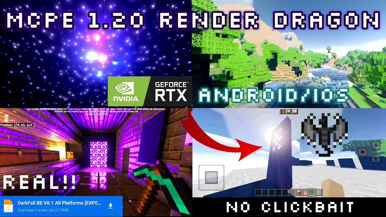 Minecraft PE 1.20+ Best Ultra Realistic RENDER DRAGON Shader Mcpe ...