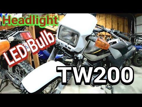Yamaha TW200 LED Headlight Bulb Swap | LED LIGHT bar/high beam - YouTube