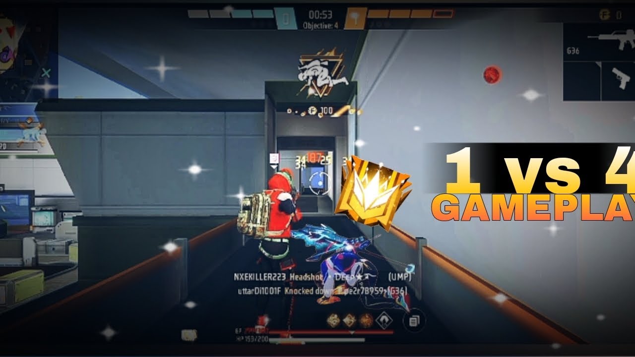 Free fire 1vs4 gameplay || Short ff 1vs4 gameplay || - YouTube