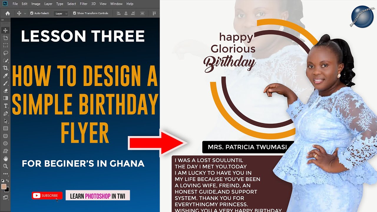 How to design your own HAPPY BIRTHDAY Flyers | Photoshop Flyer Tutorial For Beginners - YouTube