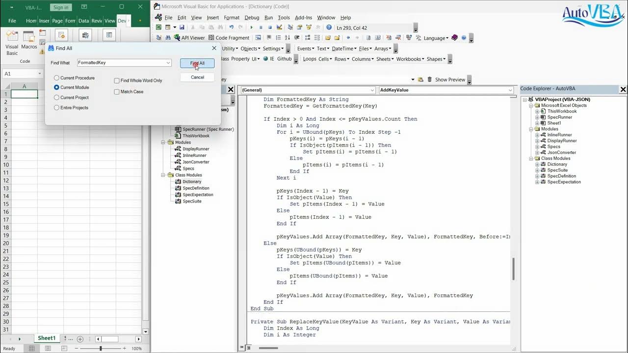 Auto VBA 04 - Find All - YouTube