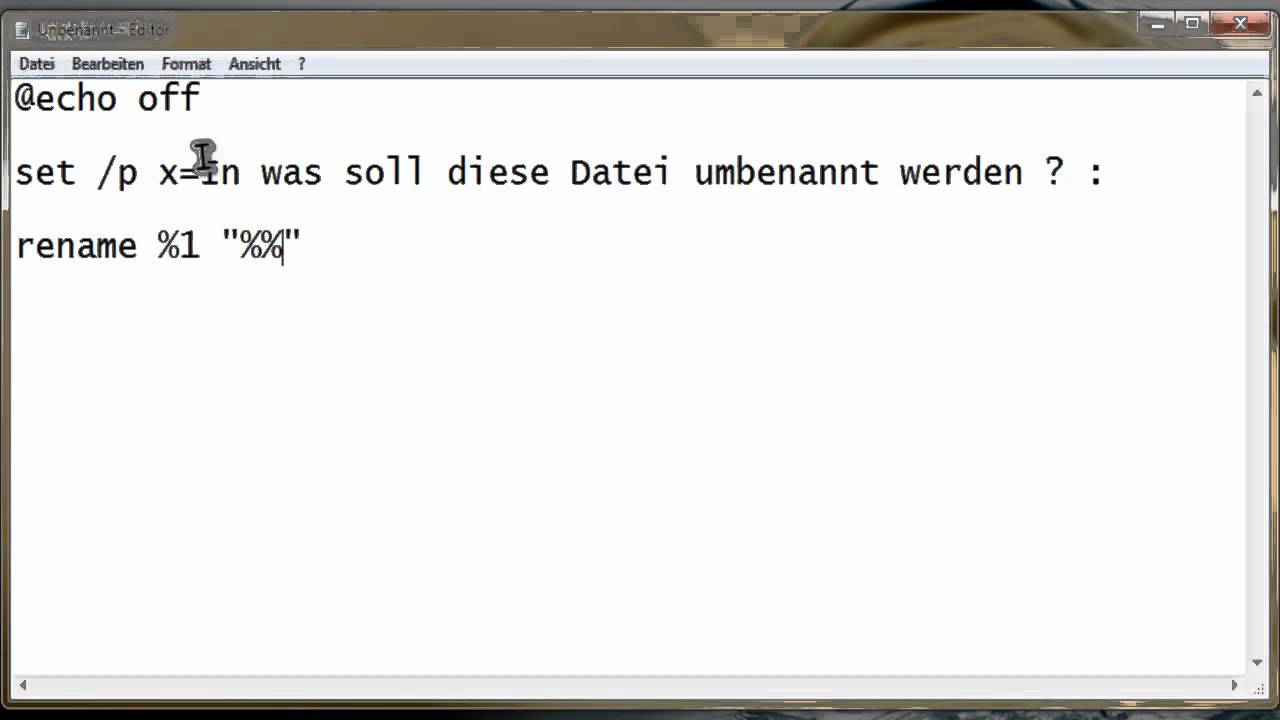 Batch Tutorial #6 Dateien UmbenennenTutorial Deutsch/German - YouTube