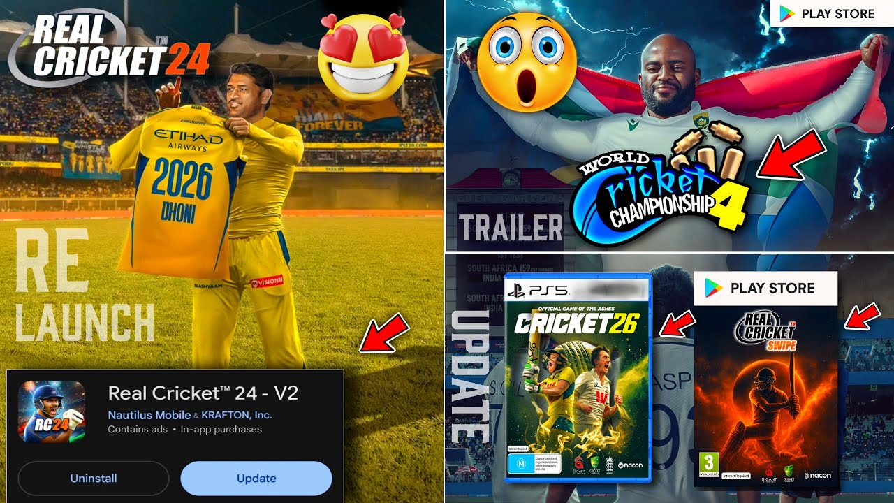 Real Cricket 24 finally Update 😱 WCC4 Playstore Trailer 😍 Cricket 2026 ...