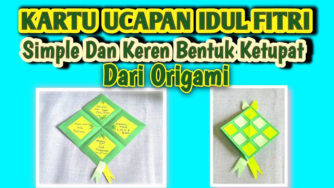 DIY KARTU UCAPAN IDUL FITRI 2024 BENTUK KETUPAT / Make Happy Ied ...