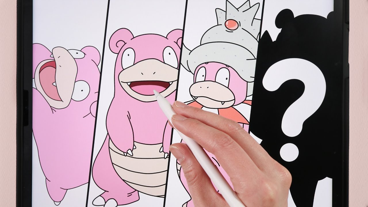 포켓몬 그리기 How To Draw pokemon - Slowpoke evolution ,Slowbro,Slowking ...