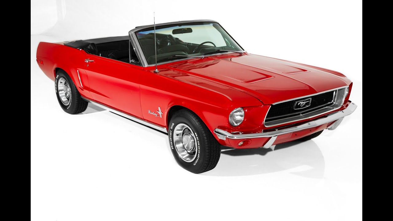 1968 Ford Mustang Convertible 289 - For Sale - Red - YouTube