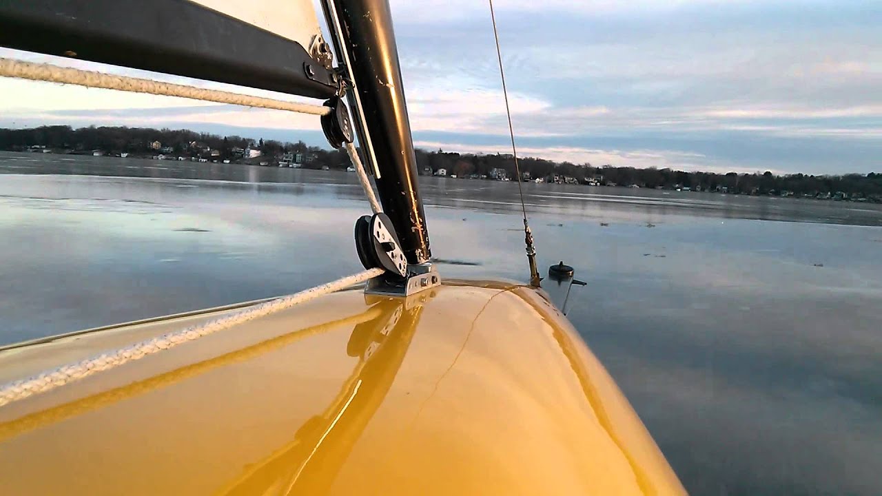Ice boating - Lake Pewaukee - Jan 1, 2015 - YouTube
