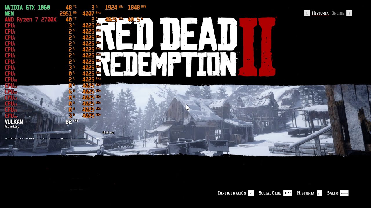 Benchmark - Red Dead Redemption 2 PC (GTX 1060 + Ryzen 7 2700X) - YouTube