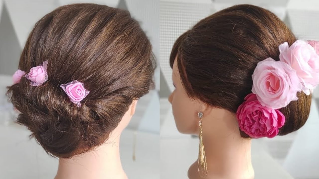 Tutorial 2 gaya Sanggul Modern Rambut Pendek untuk Pemula - YouTube