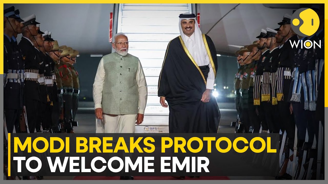 Indian PM Modi Receives Emir of Qatar at Delhi Airport | World DNA ...
