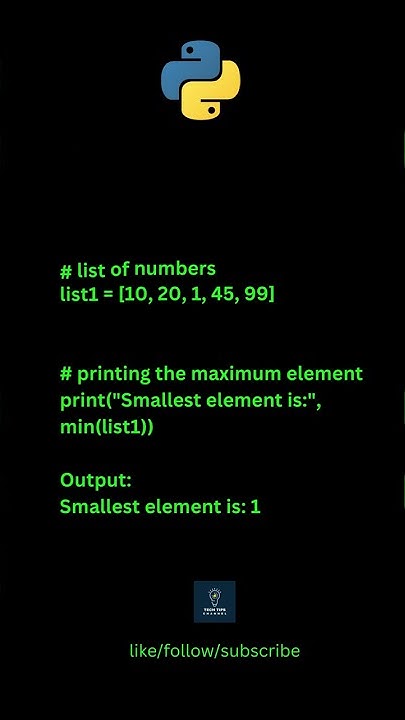 Python program to find smallest number in a list || code in description #shorts #python - YouTube