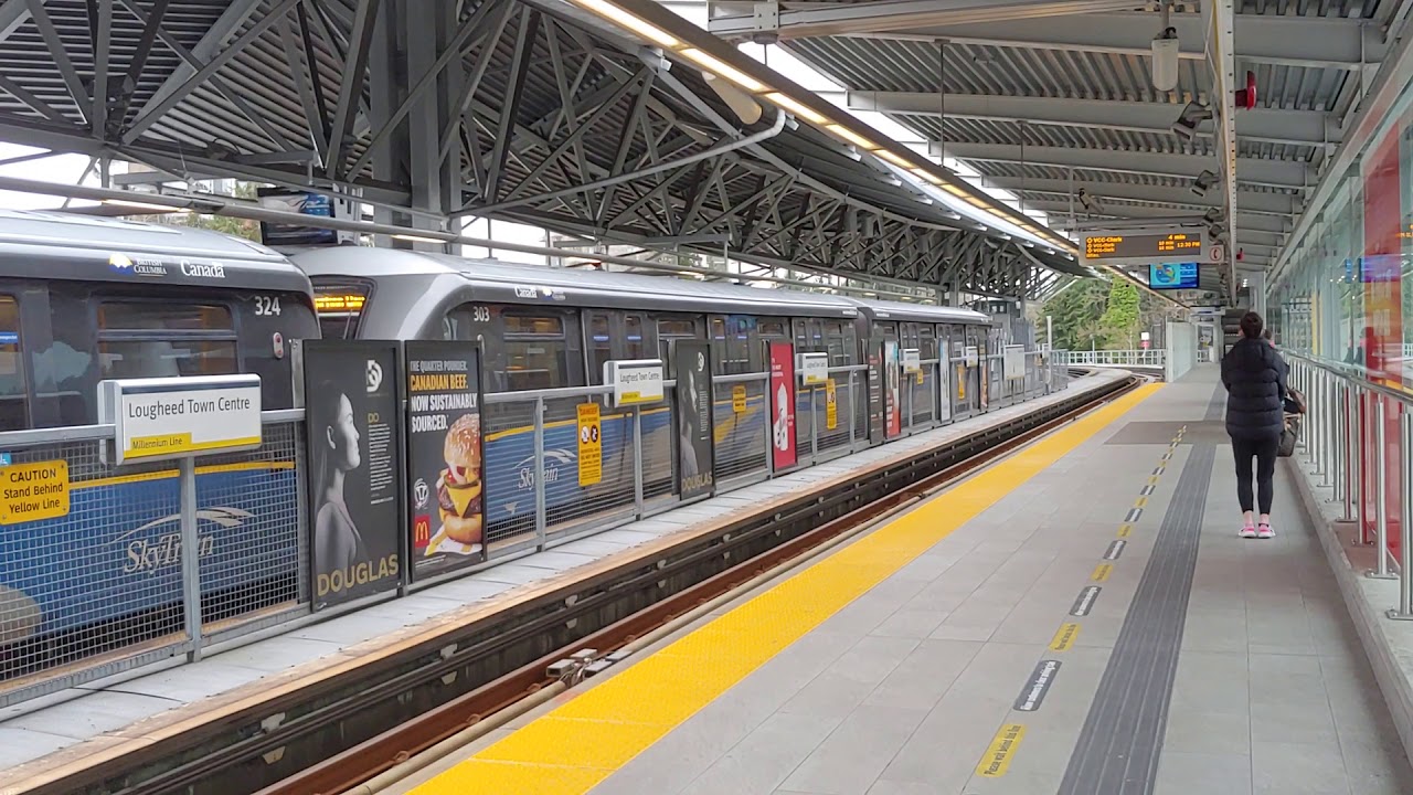 TransLink SkyTrain: Expo Line train leaving Lougheed Town Centre ...