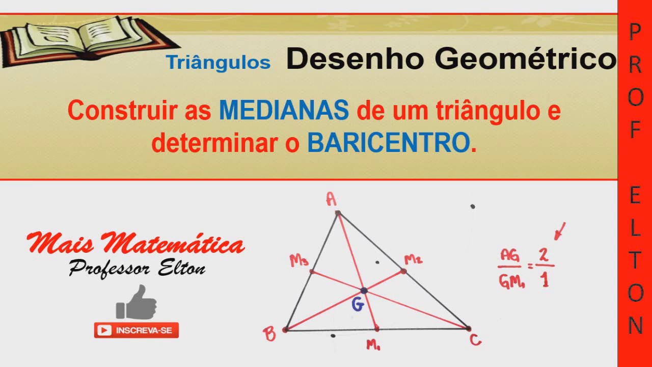 19 - Construir as MEDIANAS de um triângulo e determinar o BARICENTRO ...