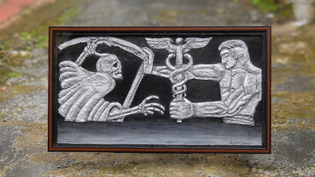 Doctor fighting death | paper mache art | - YouTube