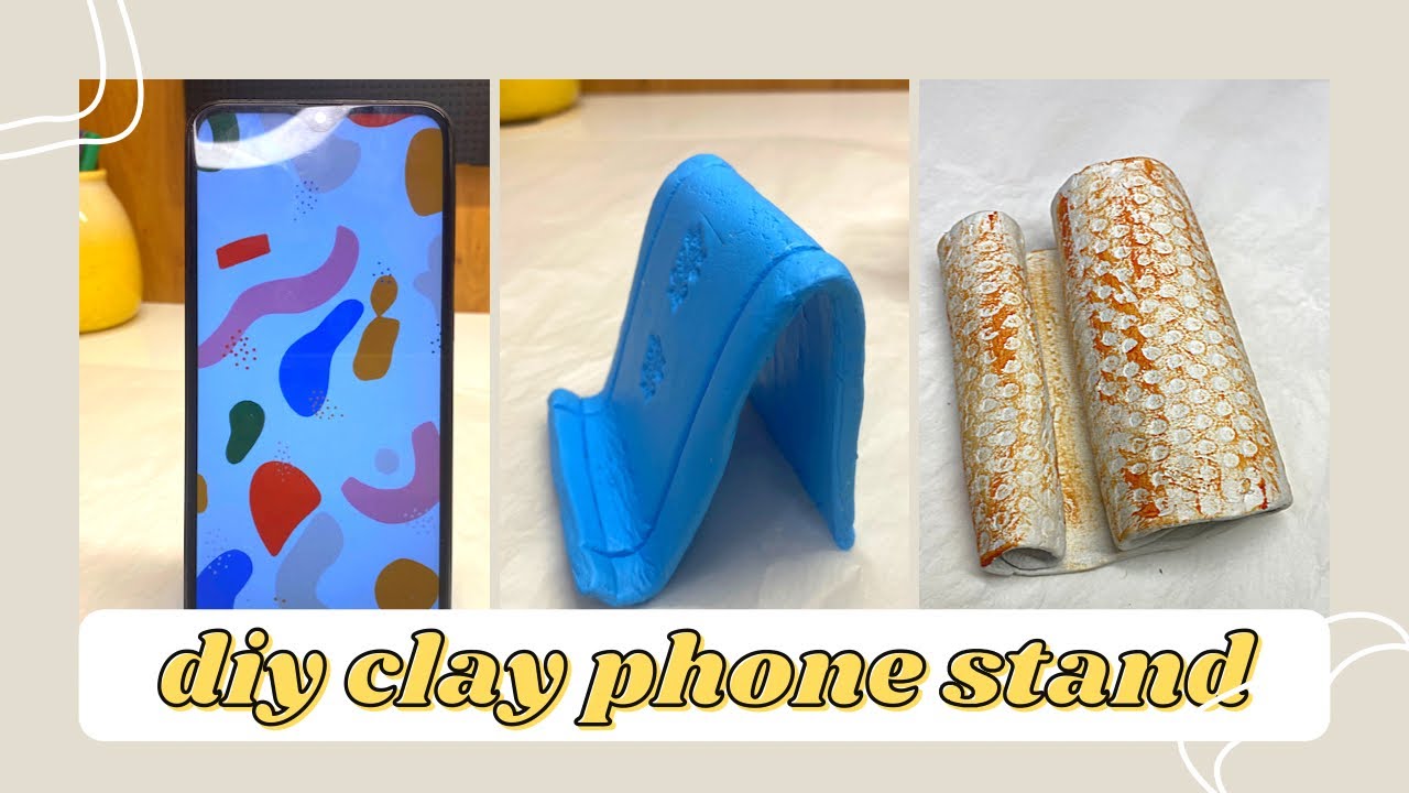 Diy air dry clay Phone stand || Handmade smart phone stand || clay ...
