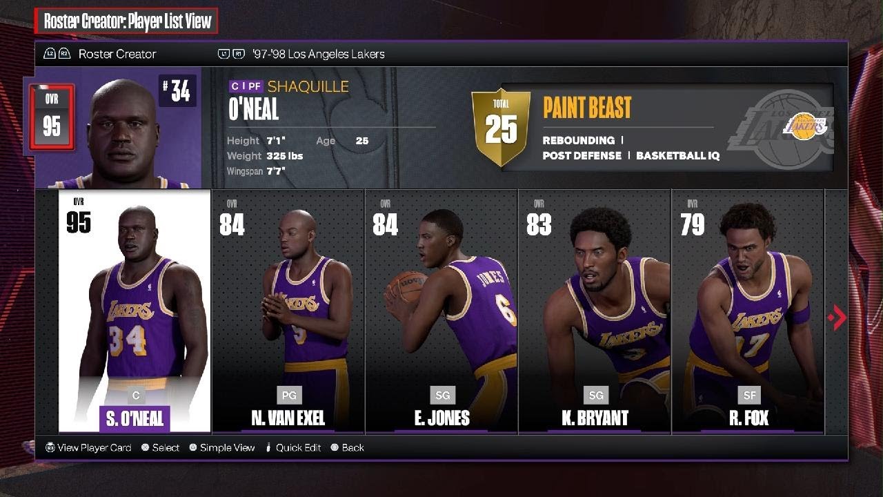 NBA 2K24: Los Angeles Lakers 1997-98 classic team (PS5) - YouTube