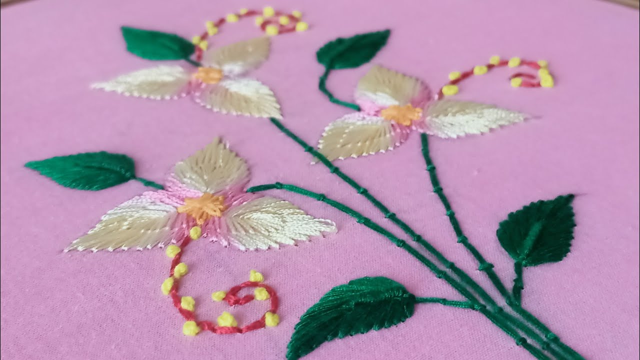 Hand embroidery tutorial for wallmate ||Easy stitching tutorial for ...