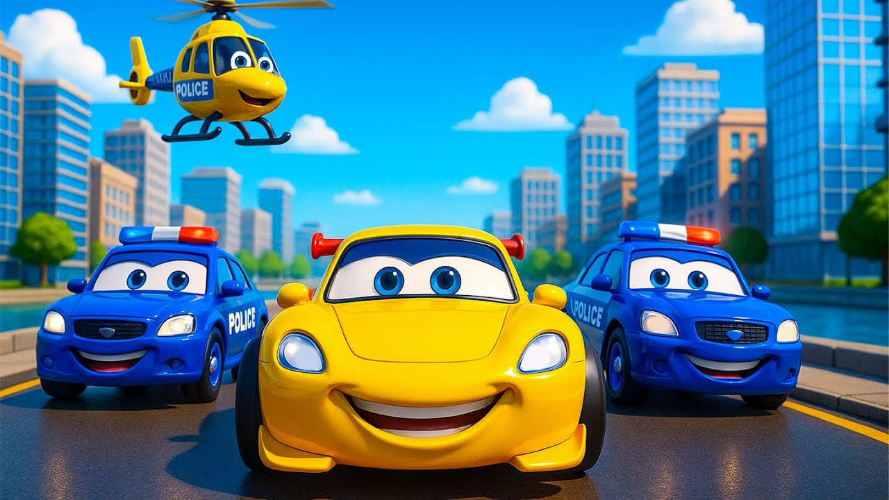 What Begins the Yellow Car’s Big City Adventure 🚓 Police Car & Friends ...