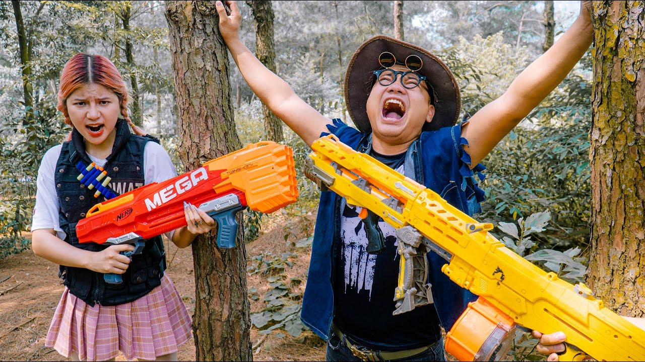 Action S.W.A.T Hero Girl Nerf guns SuperGirl FIGHT Guns Gang of Thieves Nerf war - YouTube