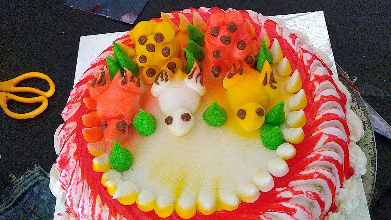 birthday cake design | round shape cake - YouTube