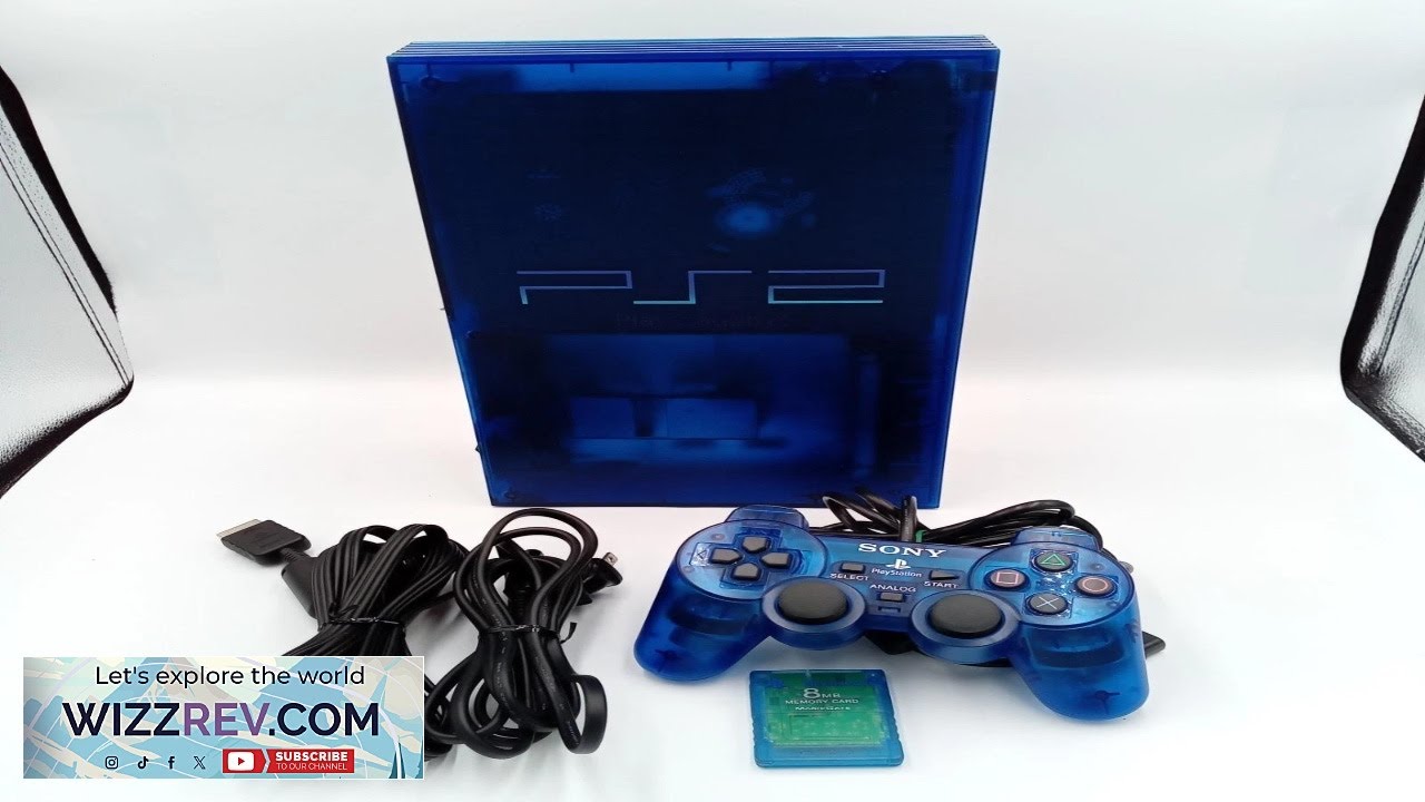 PS2 PlayStation 2 Console Ocean Blue SCPH 37000 Controller Japanese ...
