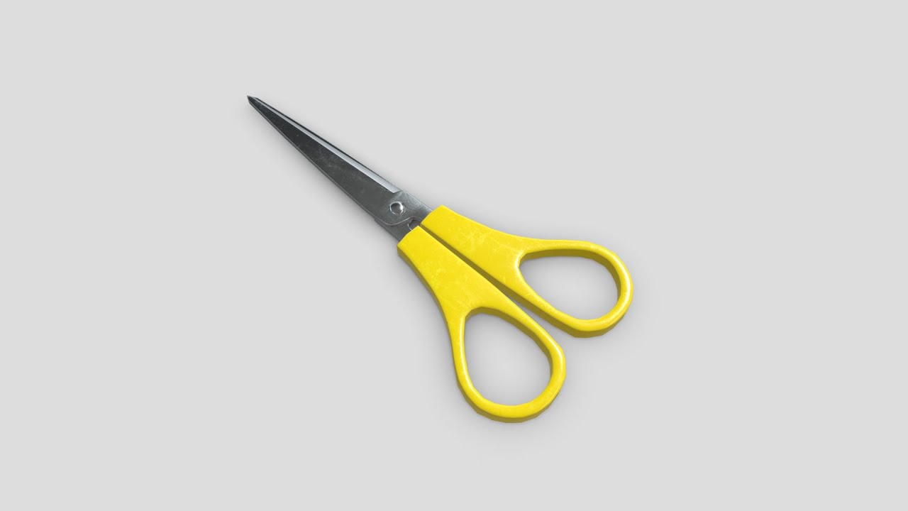 CC0 - Scissors - low poly PBR 3d model - YouTube
