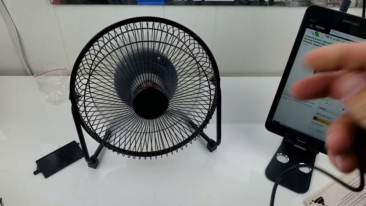 9 Inch Desktop Fan With Rechargeable Batteries - YouTube
