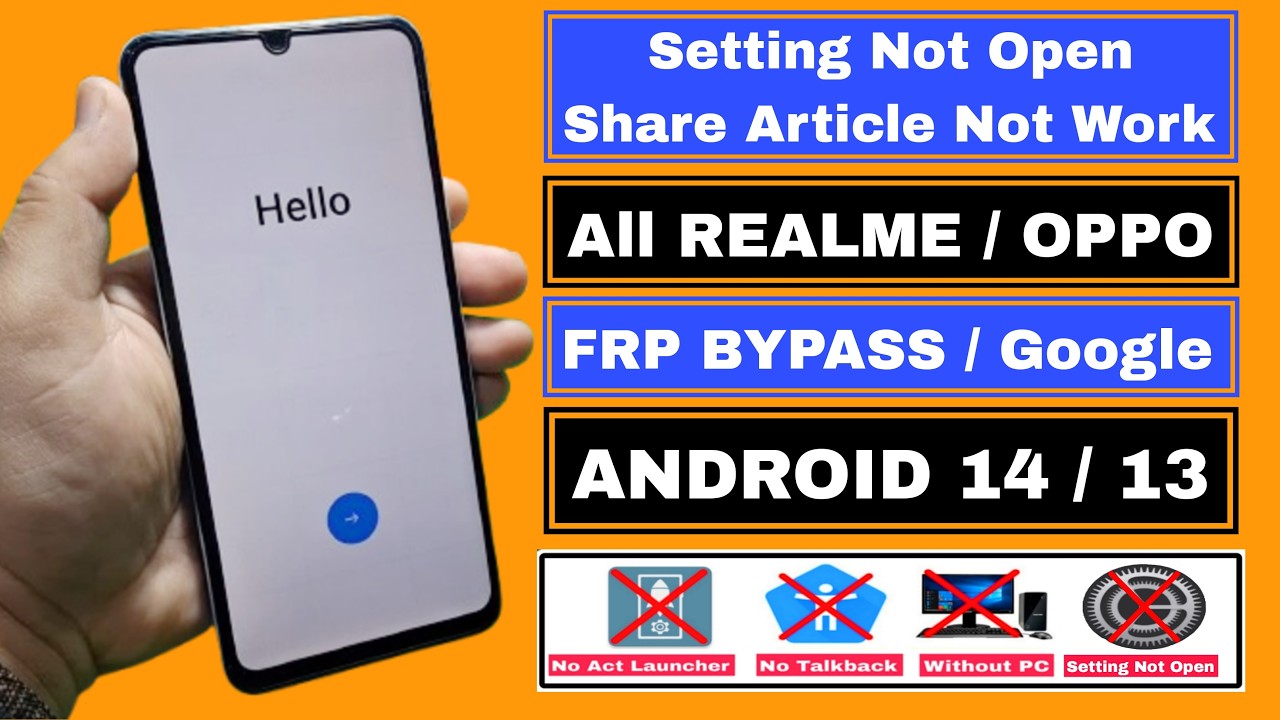 All Realme FRP Bypass Setting Not Open 2025 | Android 14/13 FRP/Google ...