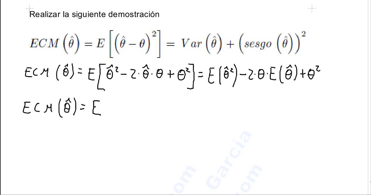 ESTADÍSTICA INFERENCIAL I, EJERCICIO 11: ERROR CUADRÁTICO MEDIO DEL ...