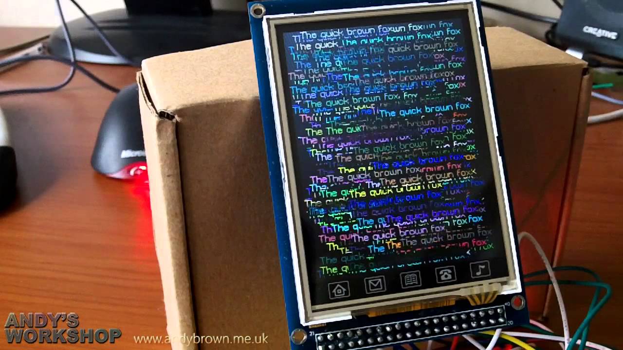 HX8347A QVGA TFT driver for the STM32 - YouTube