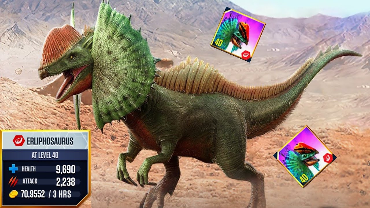 Erliphosaurus trong jurassic world the game - YouTube