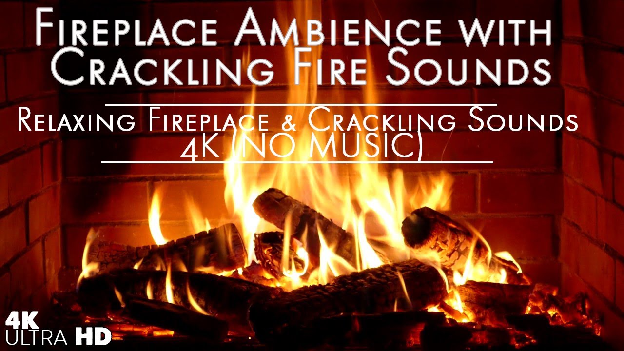 Fireplace Ambience with Crackling Fire Sounds. Relaxing Fireplace ...