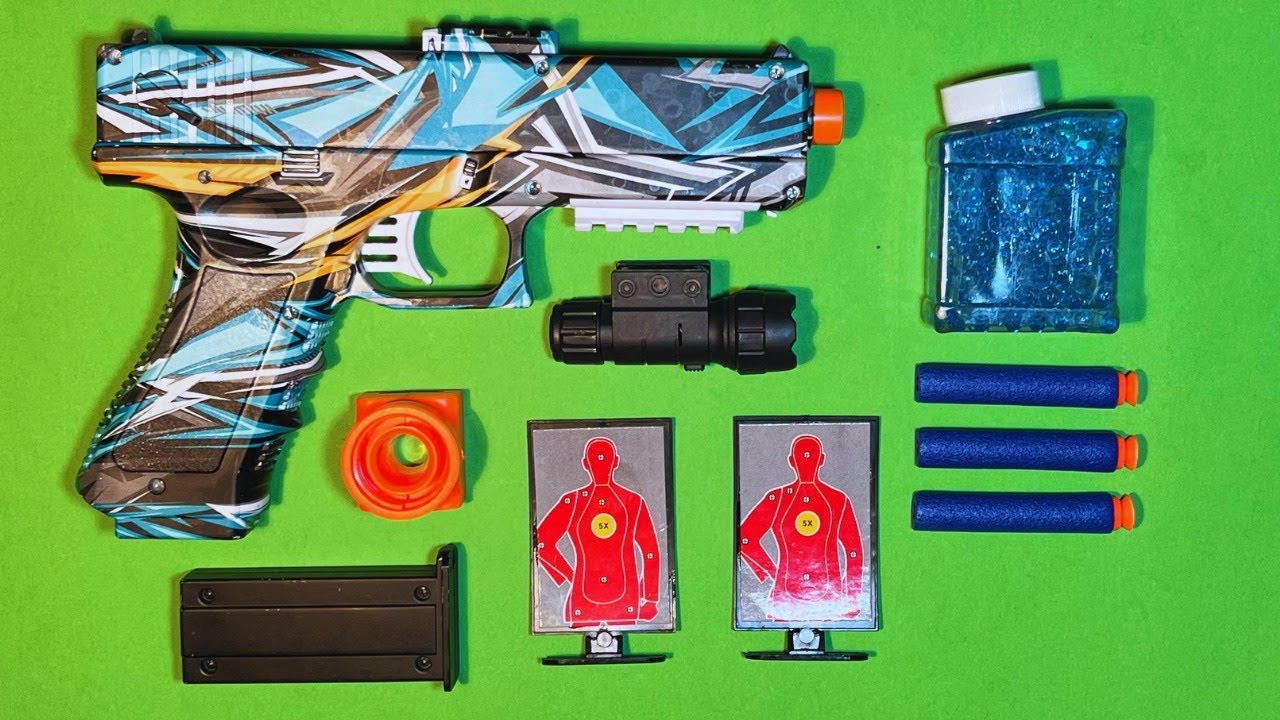 Realistic Gel Blaster Airsoft Toy Gun Unboxing and Testing - YouTube
