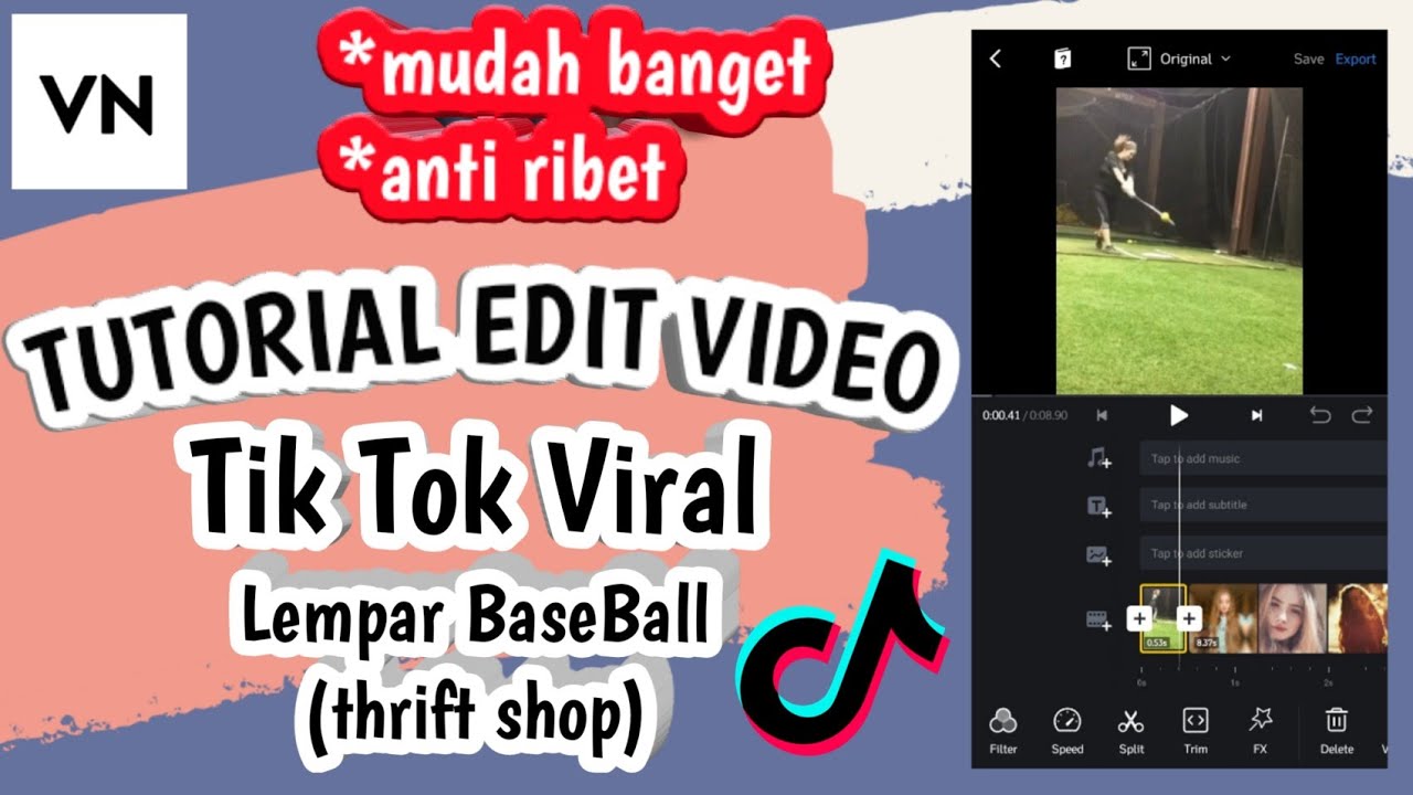 TUTORIAL EDIT VIDEO TIKTOK LEMPAR BASEBALL VIRAL ! - YouTube