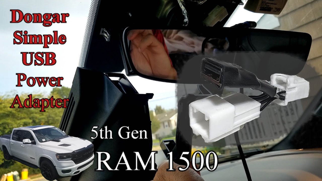 5th Gen Ram 1500 USB Mirror adapter install - YouTube