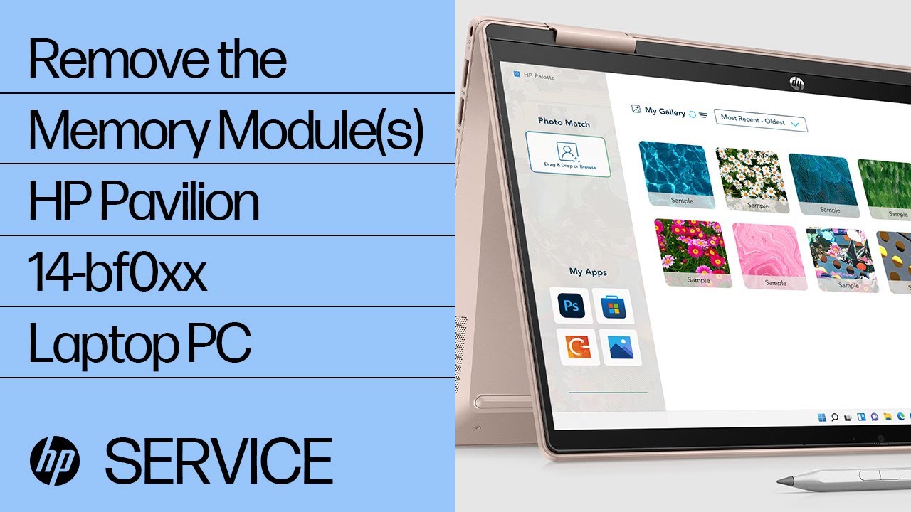 Remove the Memory Module(s) | HP Pavilion 14-bf0xx Laptop PC | HP - YouTube