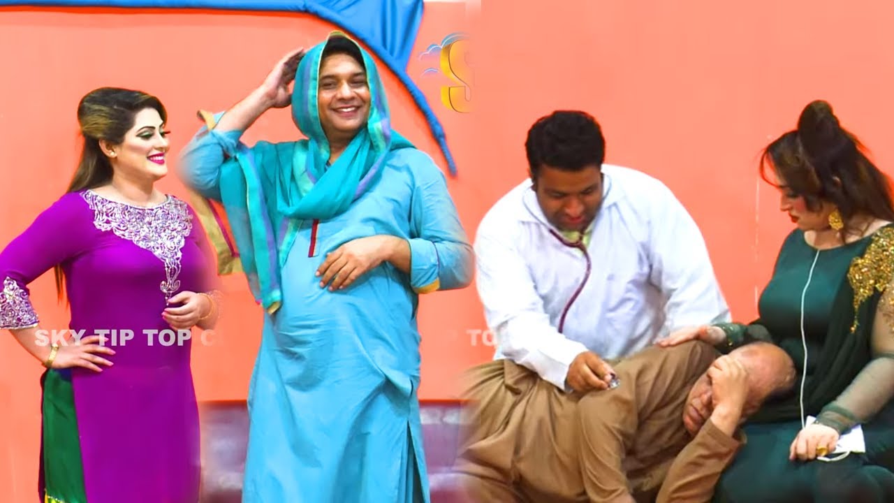 Shazeb Mirza and Sumaira with Shoukat Rangeela | full Stage Drama Kundi ...