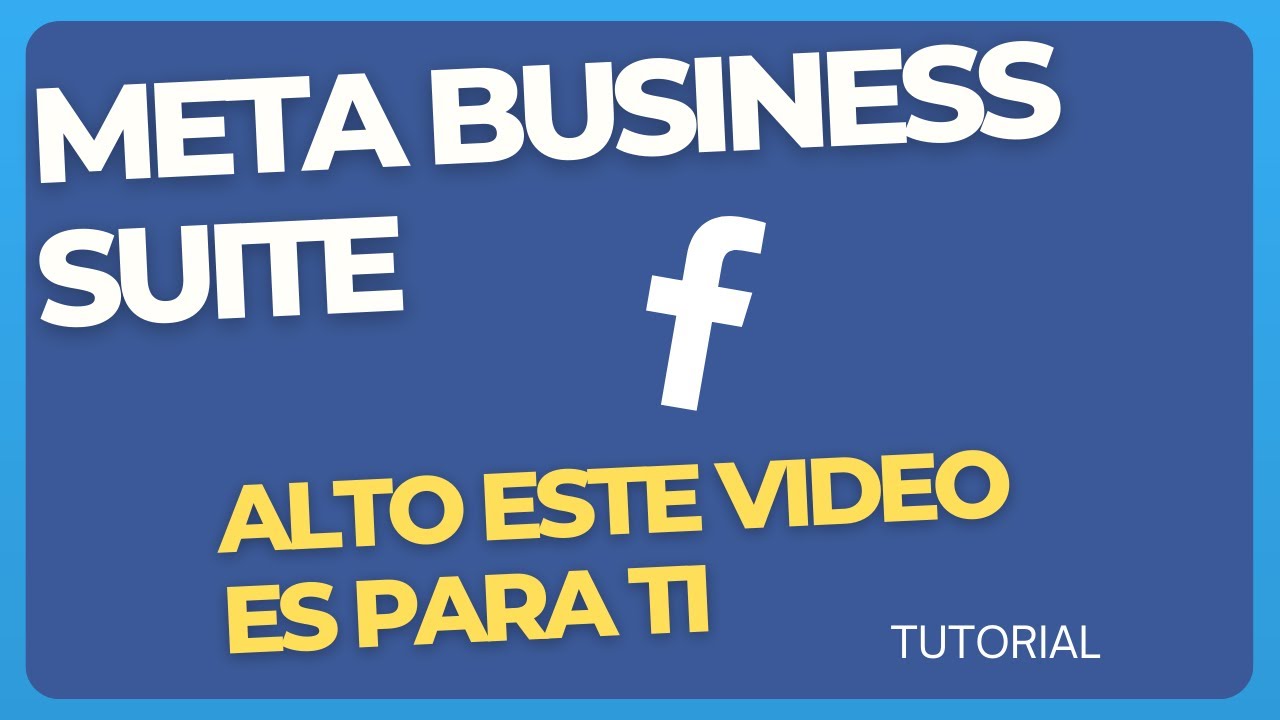 tutorial META BUSINESS SUITE - YouTube