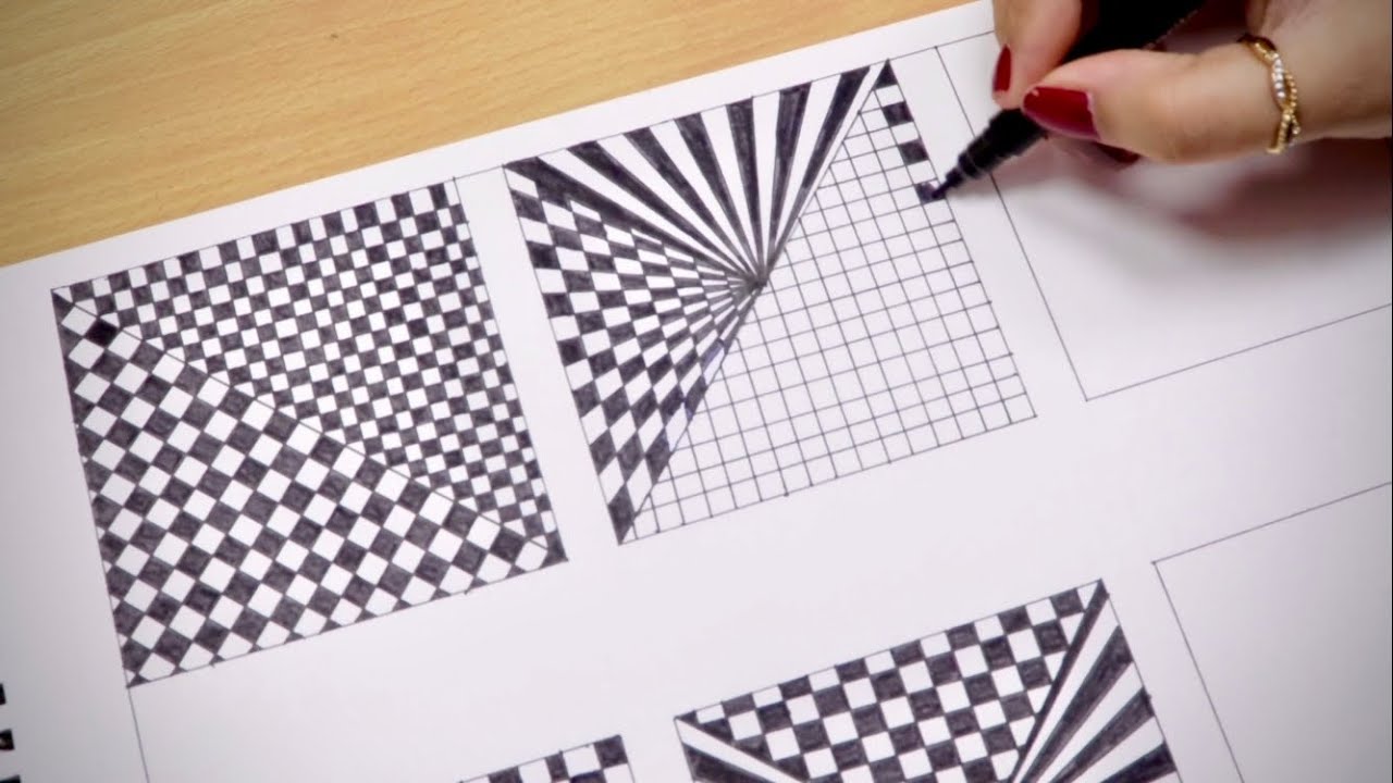 6 EASY Optical illusion drawings/patterns/tricks/abstract drawings ...