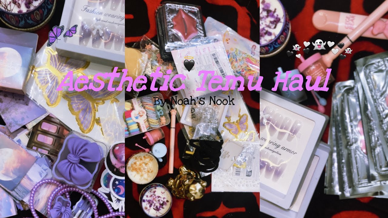 Aesthetic Temu Haul💜🎀makeup💄,skincare 🧴,accessories,laptop accessories ...
