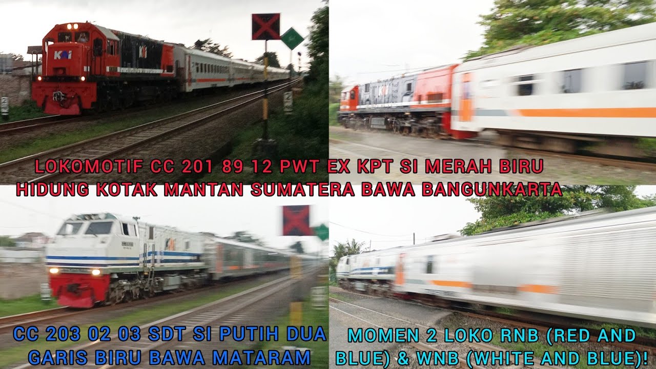 LOKOMOTIF CC 201 RNB MERAH BIRU & CC 203 WNB PUTIH DUA GARIS BIRU! JPL ...