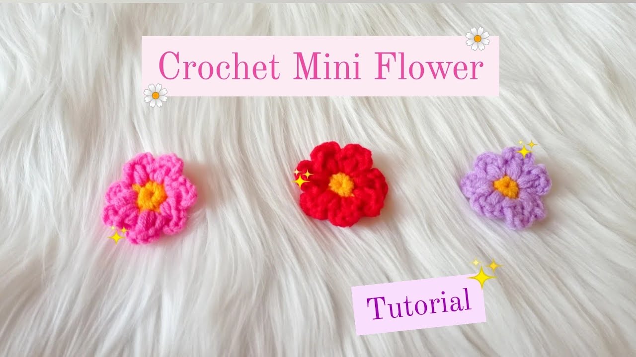 Tutorial Bunga Rajut Mini - Crochet Mini Flower Tutorial - YouTube