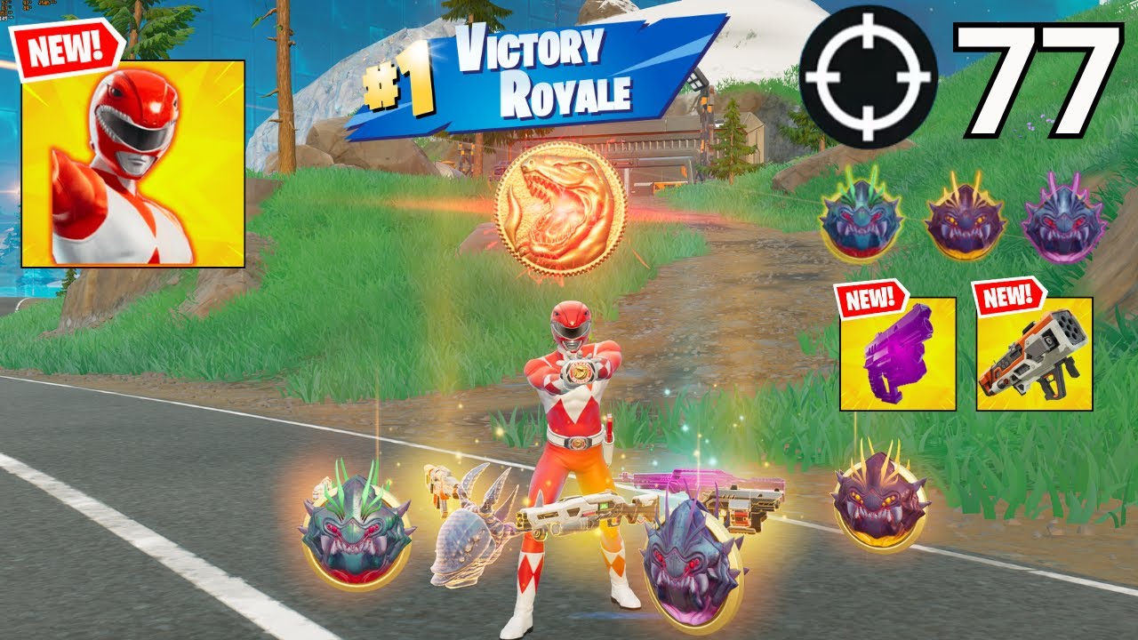 77 Elimination POWER RANGERS Solo Vs Squads Zero Build Gameplay (NEW ...